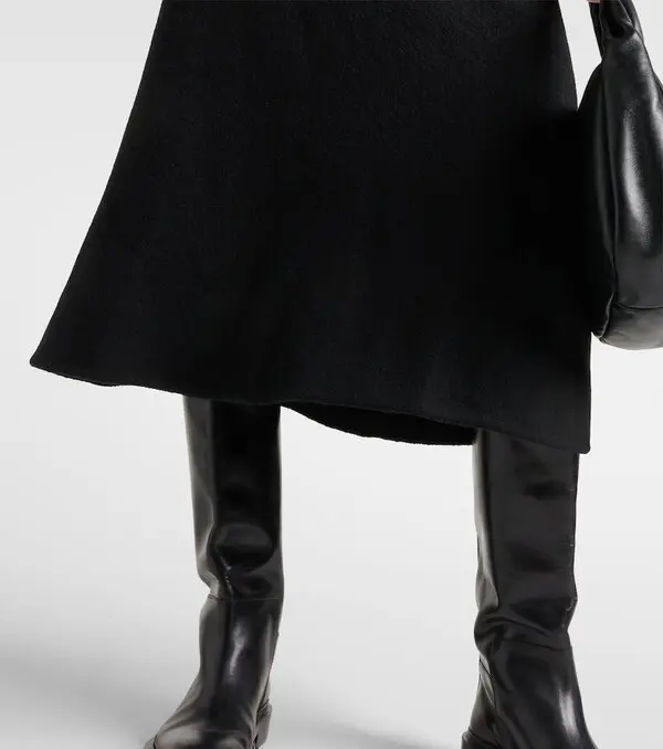 JIL SANDER Wool Midi Skirt - Black