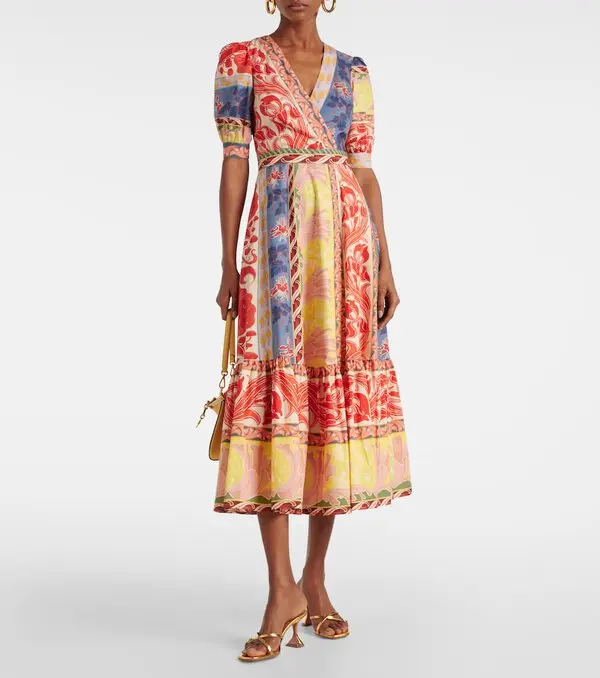 Etro Printed Cotton Wrap Dress - Multicoloured
