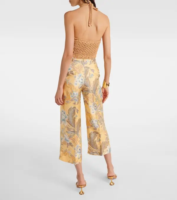 Etro Crochet Cotton Halter Top With Self-ties