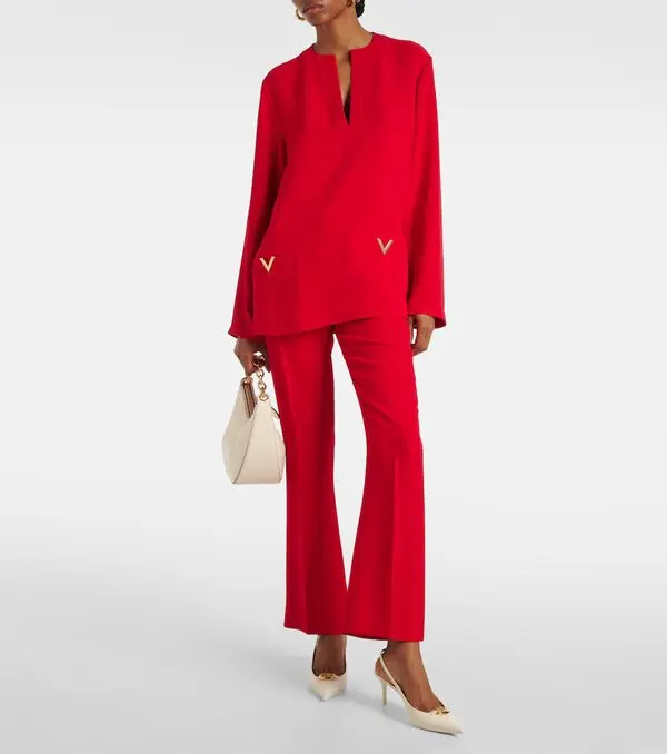 Valentino Garavani Vgold Cady Couture Top - Red