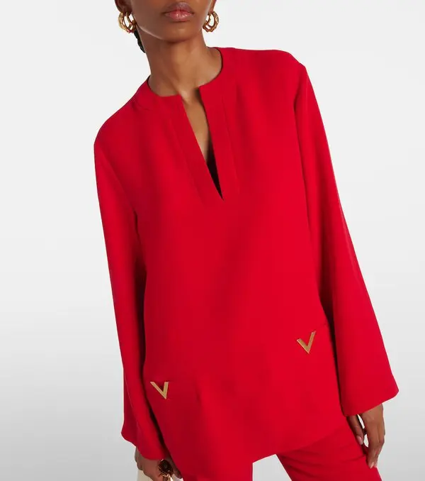 Valentino Garavani Vgold Cady Couture Top - Red