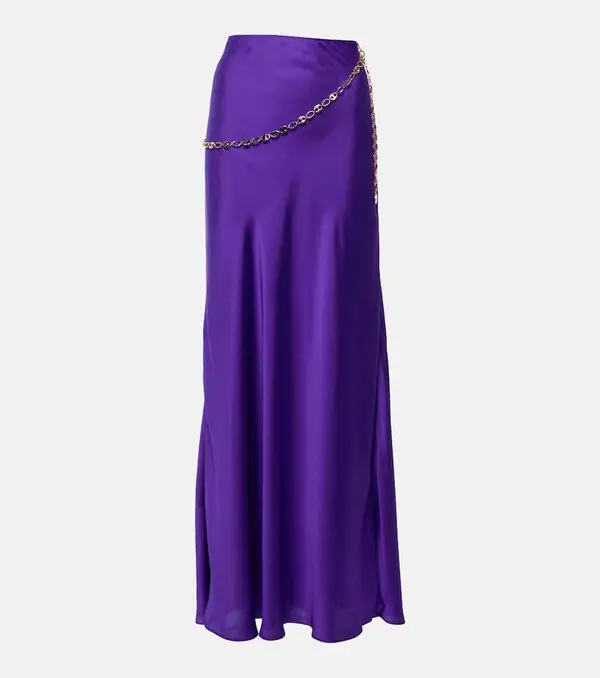 Rabanne Chain-detail Maxi Skirt - Purple