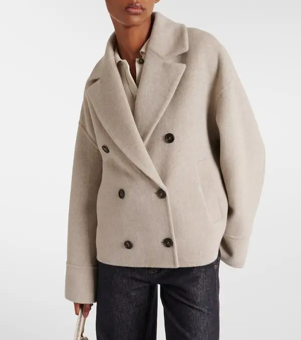Brunello Cucinelli Cropped Wool And Cashmere Coat