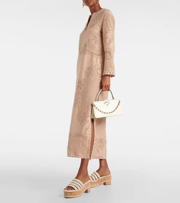 Valentino Garavani Vlogo Summerblocks Leather Platform Mules - White