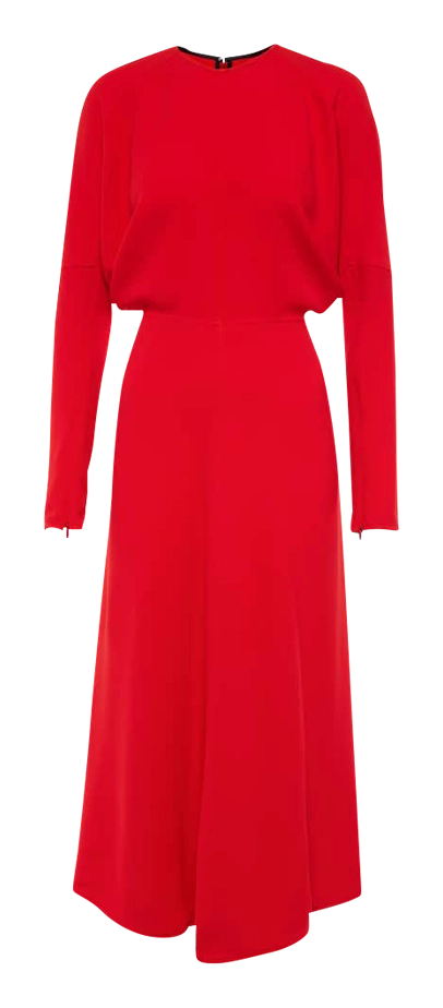 Victoria Beckham Dolman Sleeve Midi Dress - Red