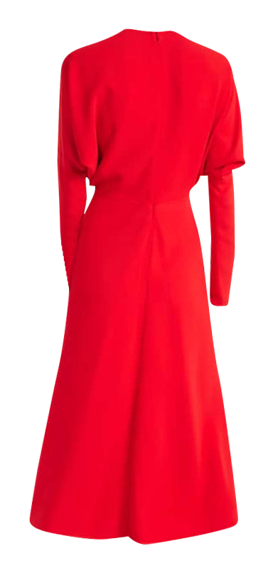 Victoria Beckham Dolman Sleeve Midi Dress - Red