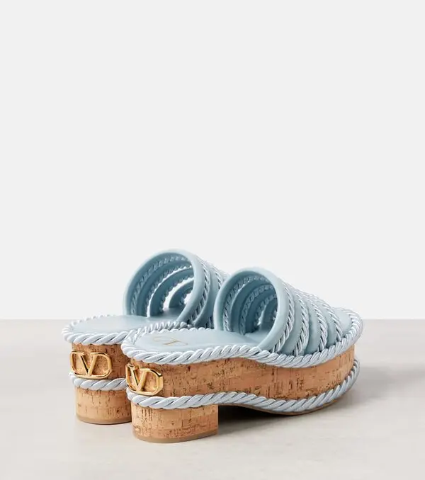 Valentino Garavani Vlogo Summerblocks Platform Mules - Blue