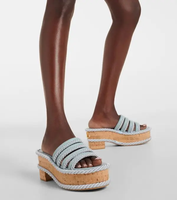 Valentino Garavani Vlogo Summerblocks Platform Mules - Blue