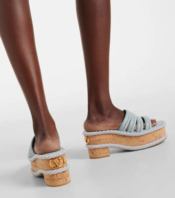 Valentino Garavani Vlogo Summerblocks Platform Mules - Blue