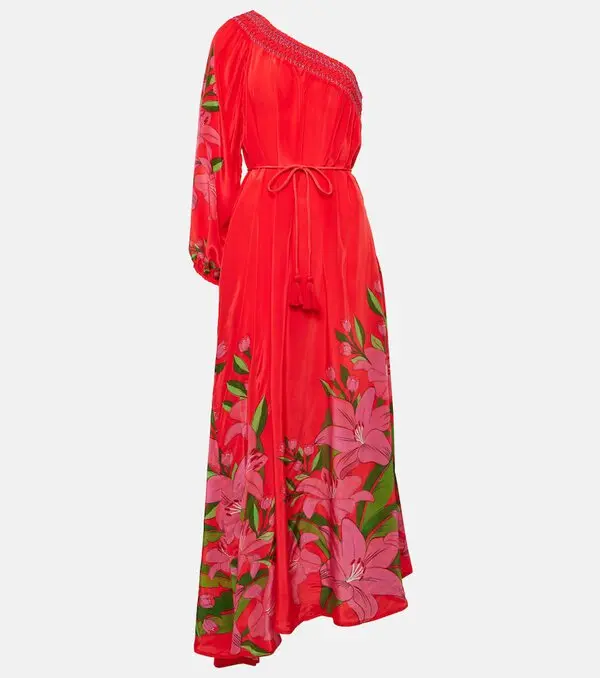 farm rio foliage midi dress FARM Rio Banana Foliage Multicolor Puffed Sleeve Midi Dress