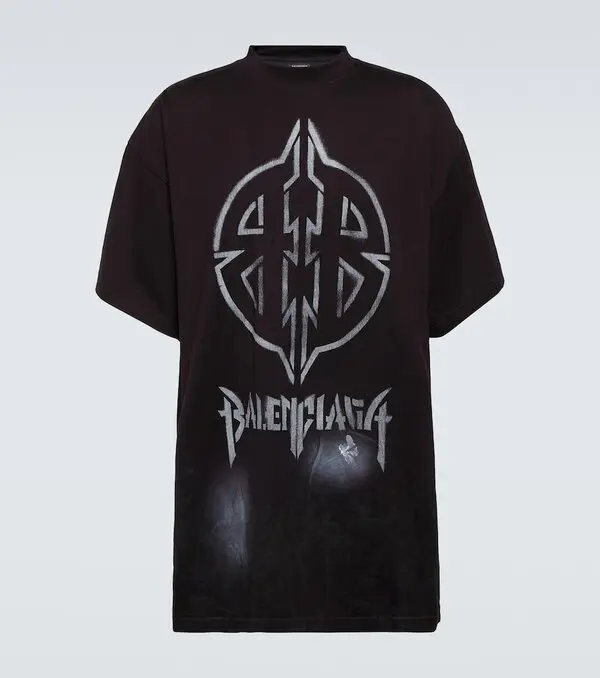 Balenciaga Metal Bb Cotton Jersey T-shirt - Black