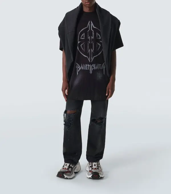 Balenciaga Metal Bb Cotton Jersey T-shirt