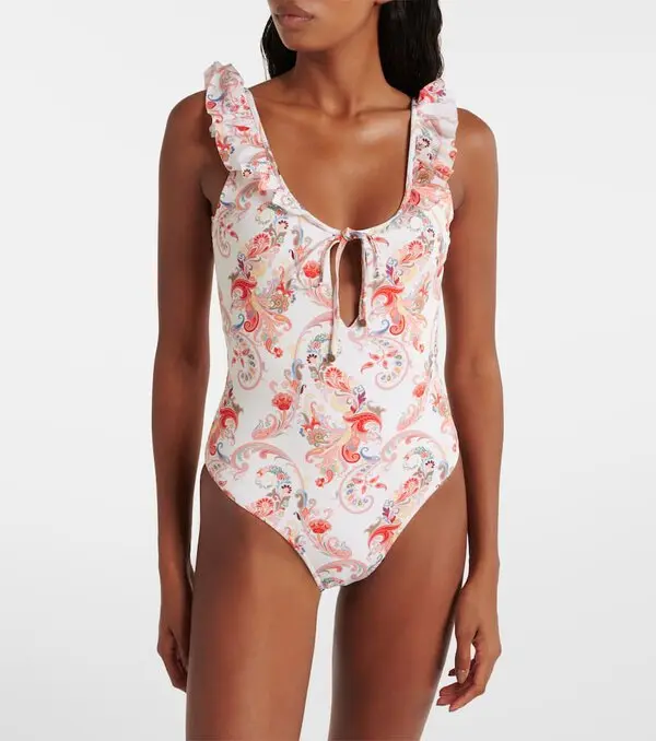 Etro Ruffled Paisley Swimsuit