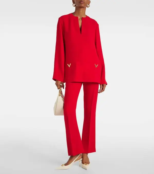 Valentino Garavani Cady Couture Straight Pants