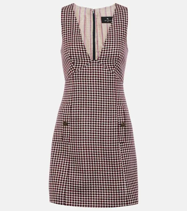 Etro Checked Minidress - White