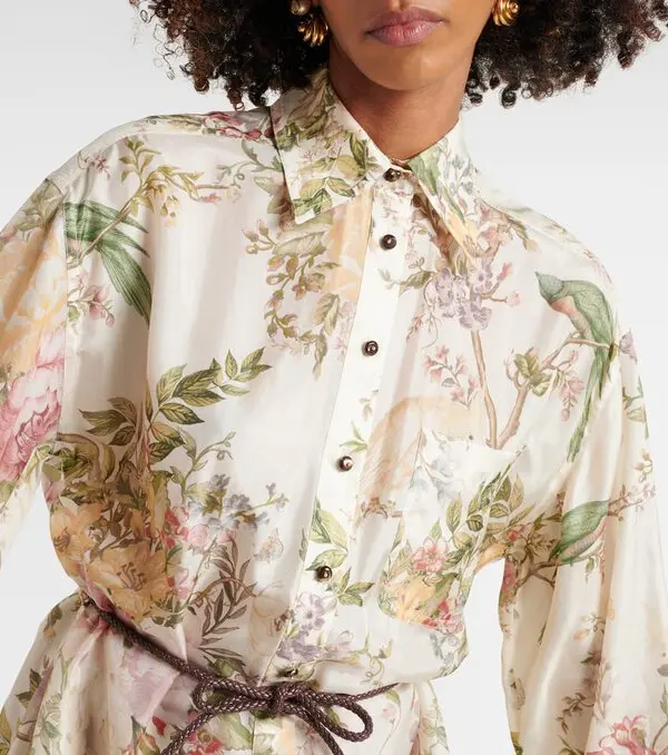 Zimmermann Waverly Floral Silk Romper - White