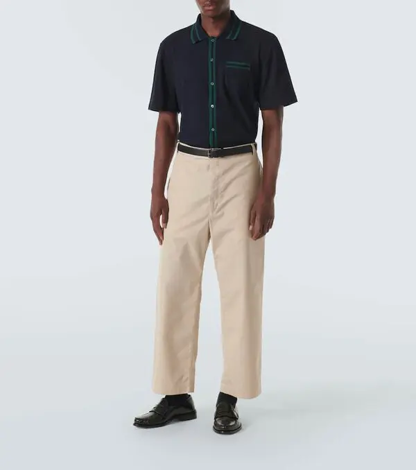 Thom Browne Rwb Stripe Cotton Polo Shirt
