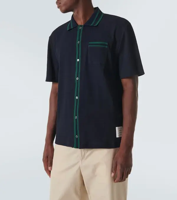 Thom Browne Rwb Stripe Cotton Polo Shirt