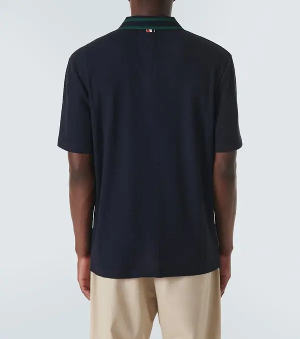 Thom Browne Rwb Stripe Cotton Polo Shirt