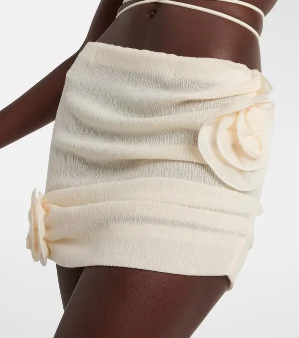 Magda Butrym Floral-appliqué Mini Skirt - White