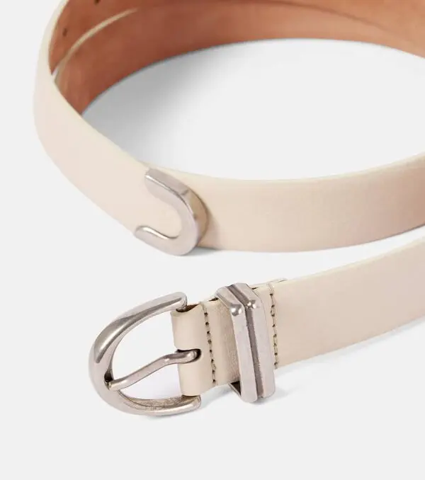 Khaite Bambi Buckle-Fastening Leather Belt - White - 30% Off  display picture 1