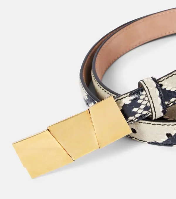 Khaite Axel Small Snake-effect Leather Belt - Multicoloured