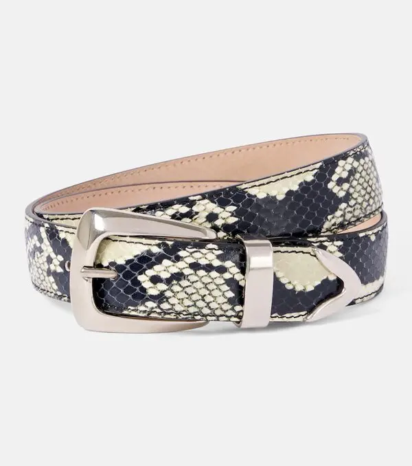 Khaite Benny Snake-effect Leather Belt