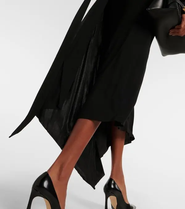 Victoria Beckham Asymmetric Ruched Midi Dress