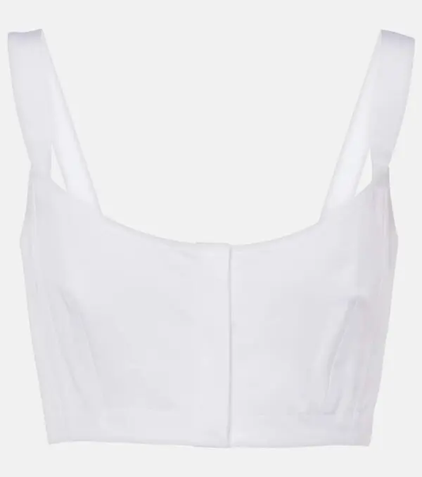 Alaïa Cotton Crop Top - White