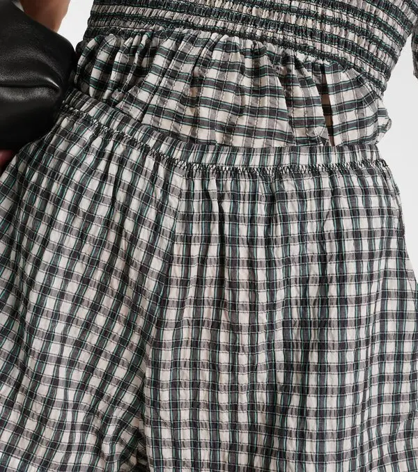 GANNI Checked Seersucker Shorts