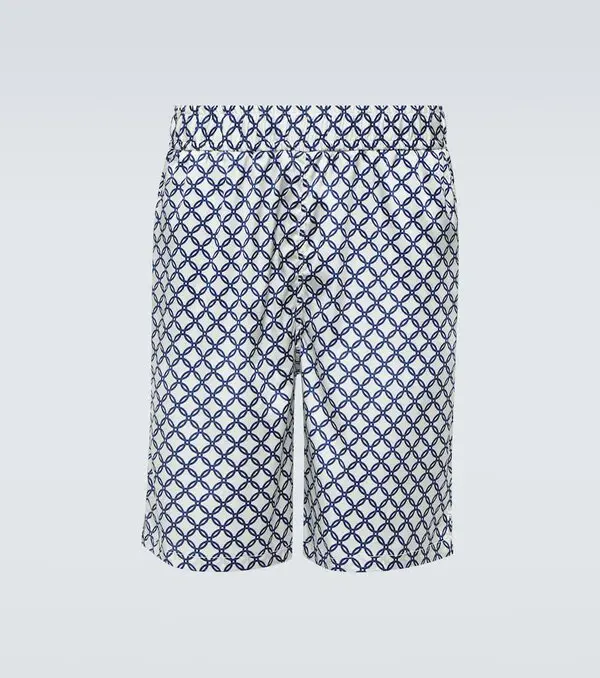 Frescobol Carioca Palma Printed Silk-blend Shorts - White
