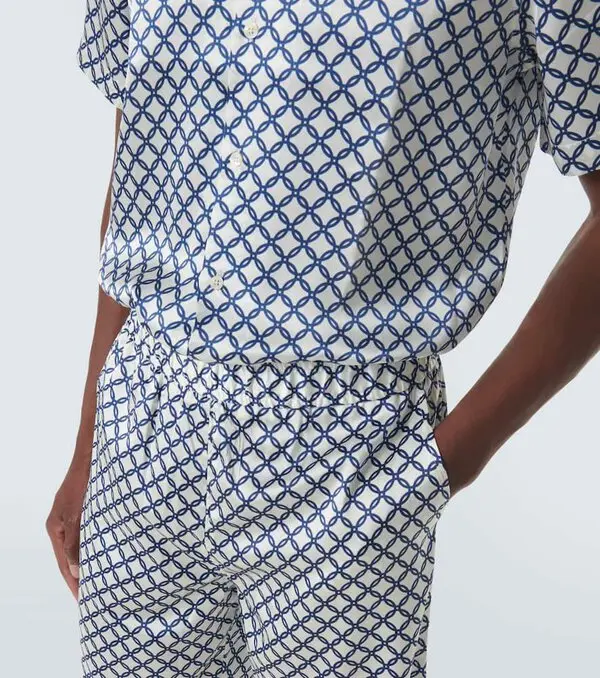 Frescobol Carioca Palma Printed Silk-blend Shorts - White