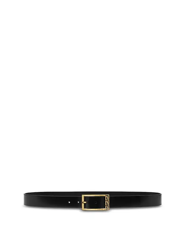 Versace Greca Leather Belt - Black-vers