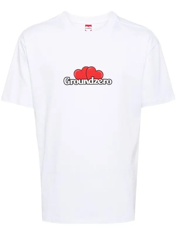GROUND ZERO Logo-print Cotton T-shirt - White