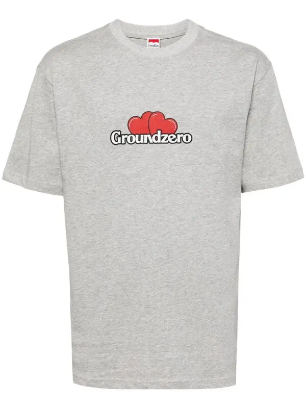 GROUND ZERO Logo-print T-shirt - Grey