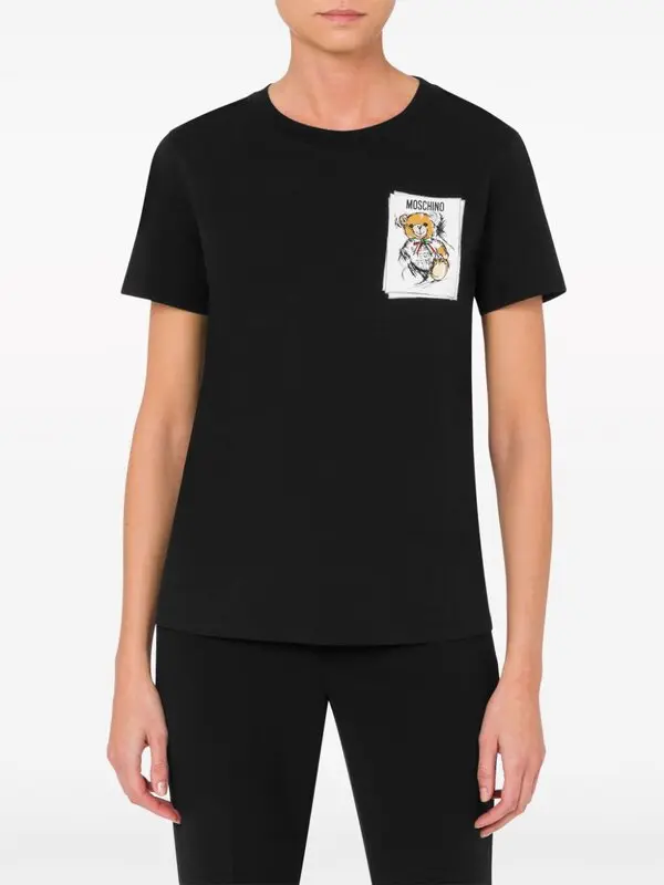 Moschino Teddy Bear Print T-shirt - Black