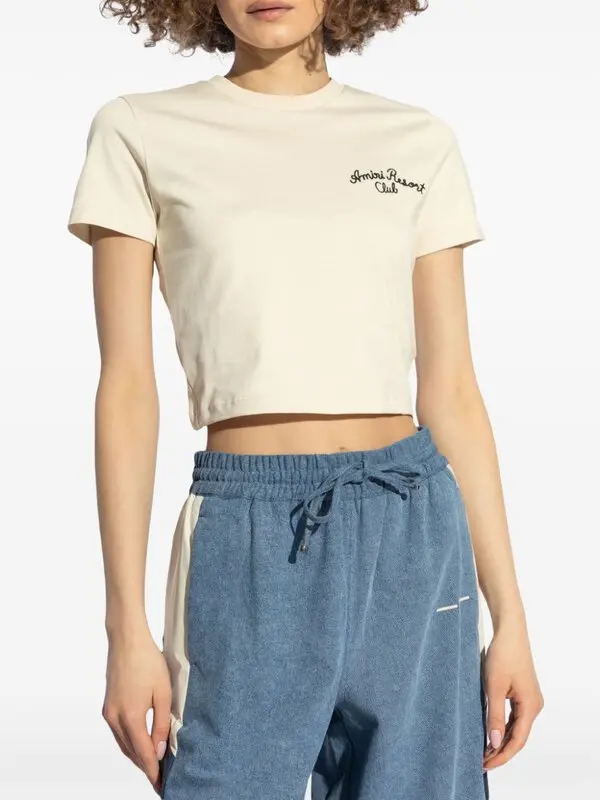 Amiri Embroidered Logo Crop Top