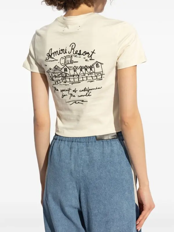 Amiri Embroidered Logo Crop Top