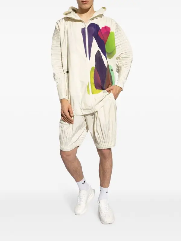 Issey Miyake Graphic Print Hooded Jacket