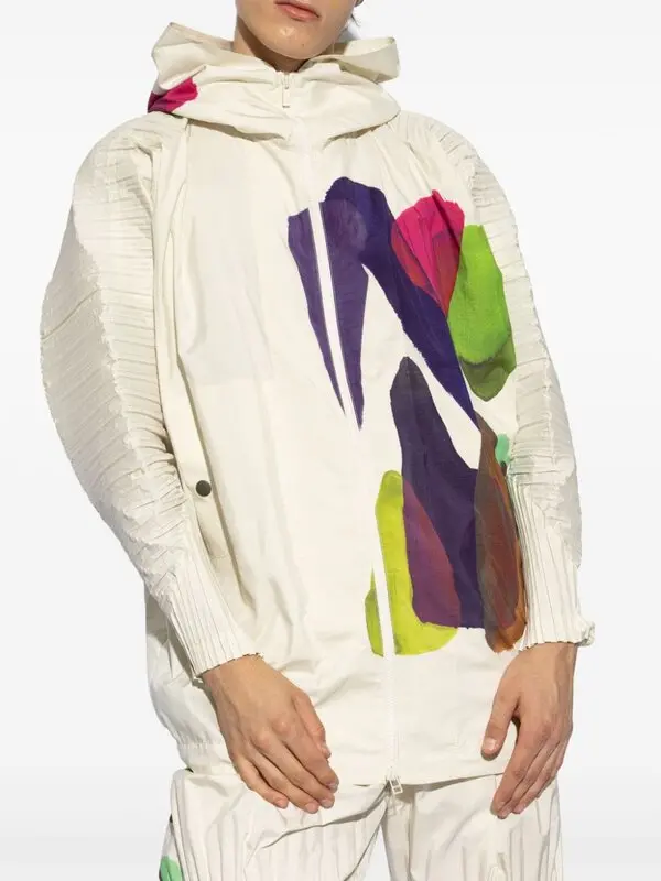Issey Miyake Graphic Print Hooded Jacket
