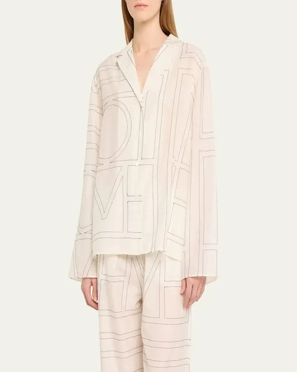 TOTEME Monogram Cotton Pj Top