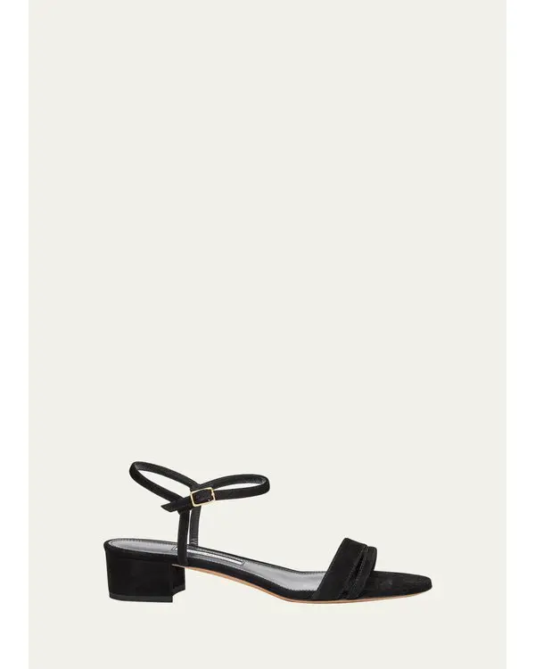 EMME PARSONS Simple Metallic Ankle-strap Sandals - Black