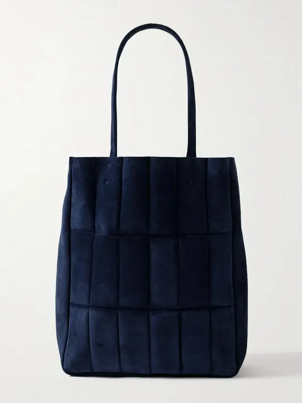 Khaite Zoe Quilted Suede Tote
