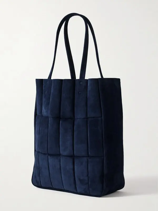 Khaite Zoe Quilted Suede Tote