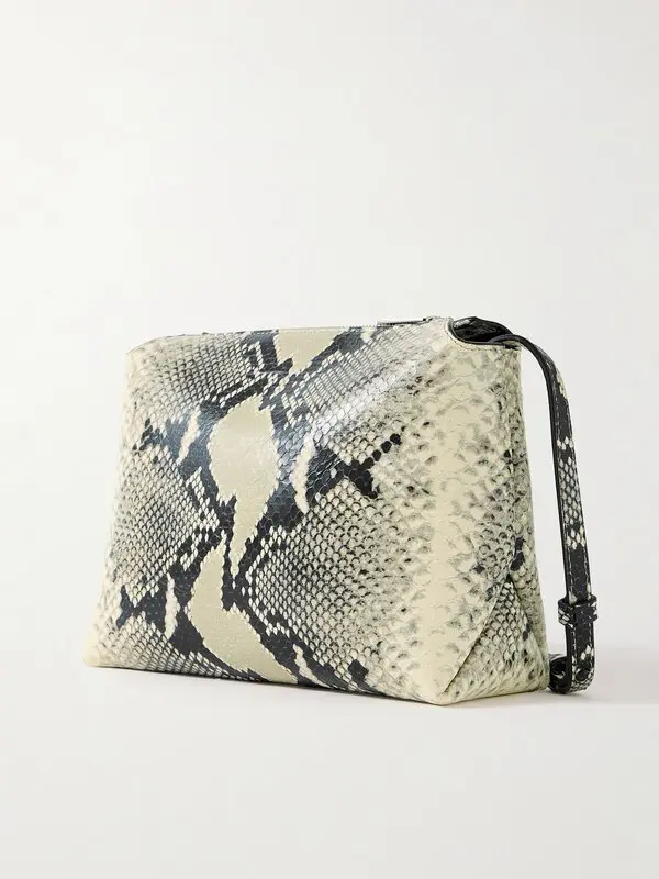 Khaite Lina Medium Snake-effect Leather Shoulder Bag