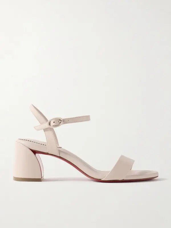 CHRISTIAN LOUBOUTIN Miss Jane 55 Leather Sandals - Neutrals
