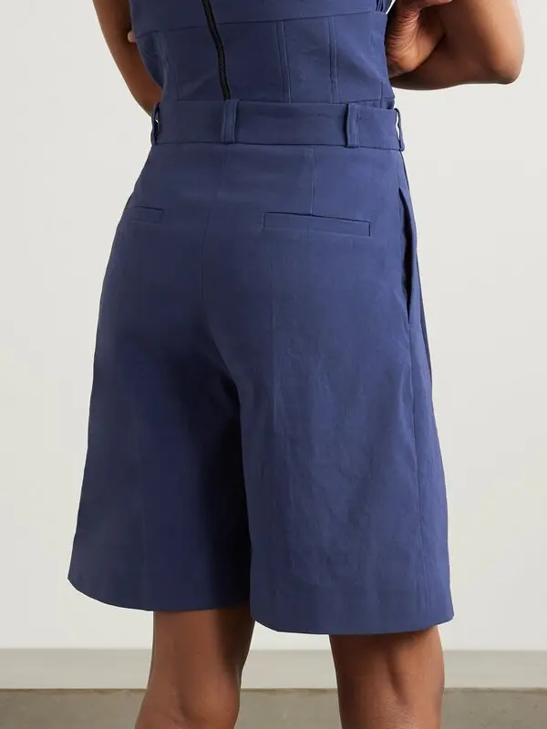 Tove Bella Linen-blend Shorts - Blue