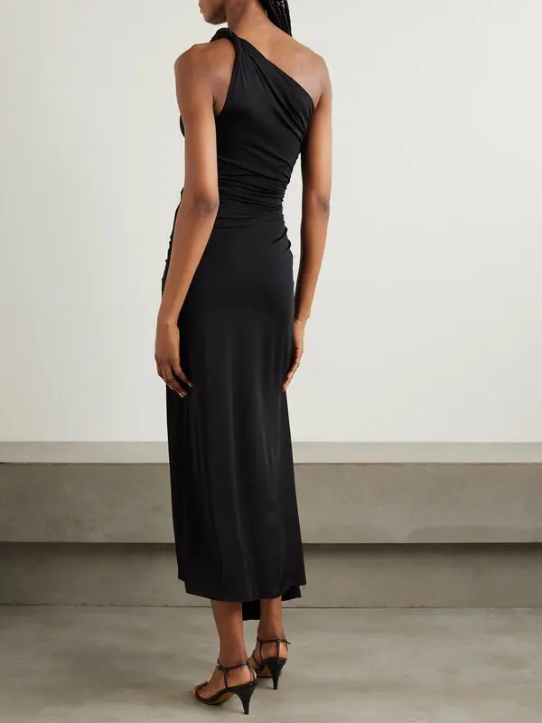 blue dress for baby girl Yvette Slip Maxi Dress With Asymmetrical Hem - Black main image 1