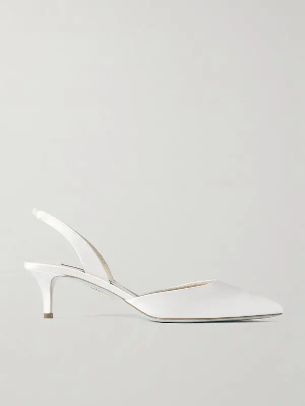 AQUAZZURA So Nude 50 Satin Slingback Pumps