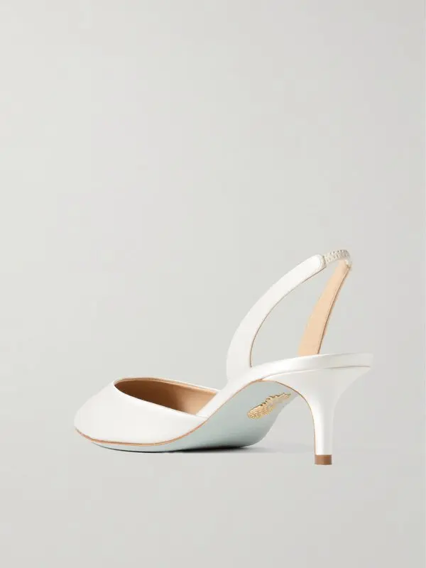 AQUAZZURA So Nude 50 Satin Slingback Pumps